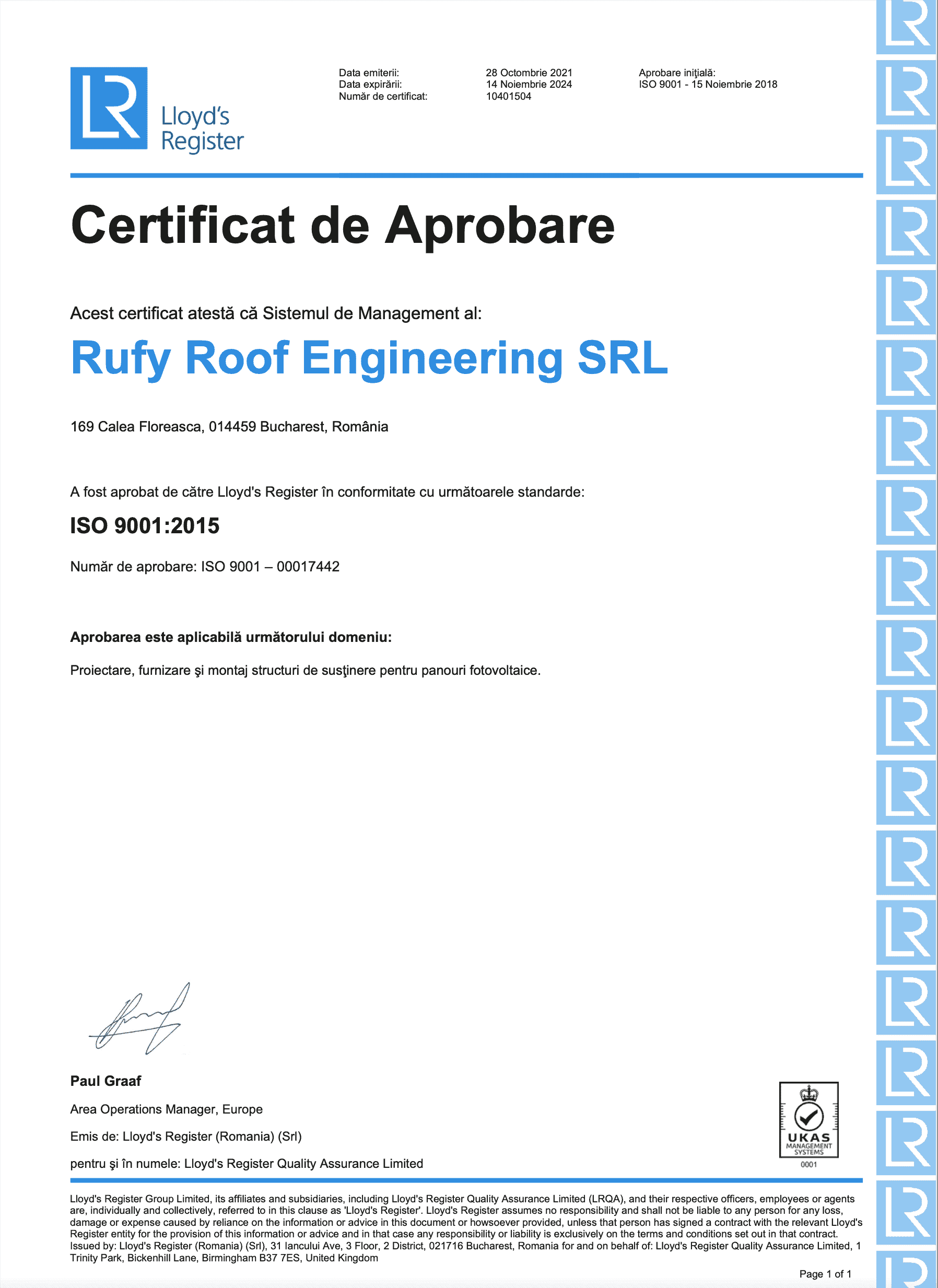 Certificare • RRE